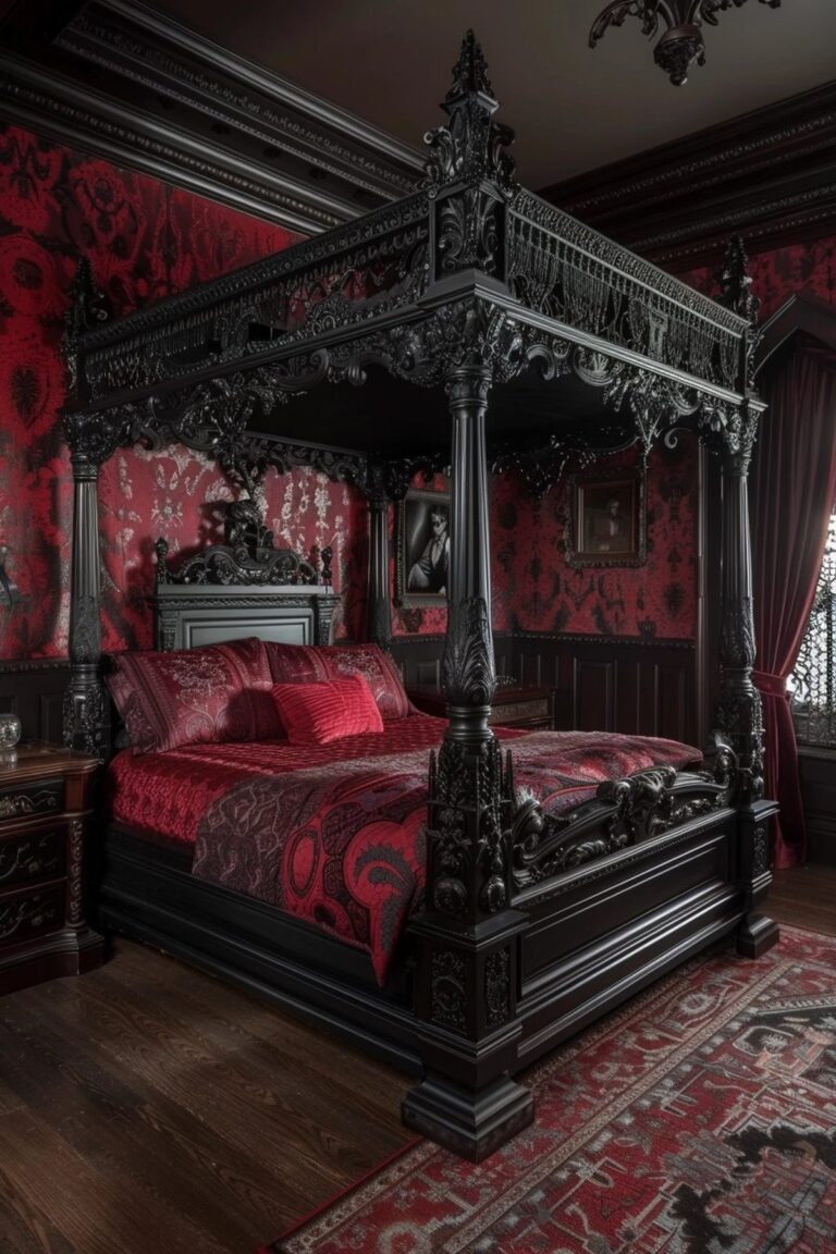 29 Dark and Mysterious Gothic Bedroom Ideas for a Bold Aesthetic ...