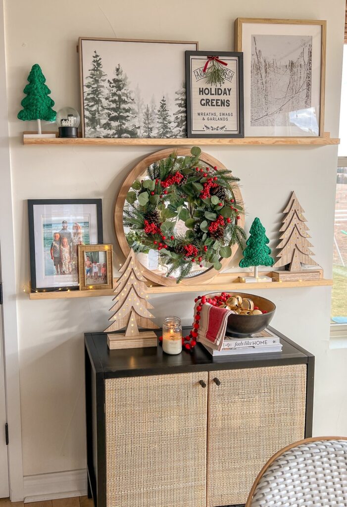 25 Christmas Shelf Decor Ideas to Display Holiday Cheer - Archi Refresh